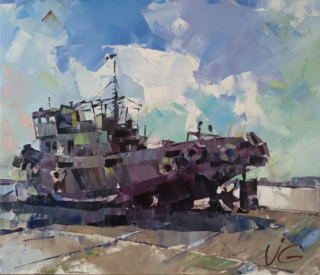 Original Oil Painting ALWAYS STRONG A Maritime Story About an Old ...