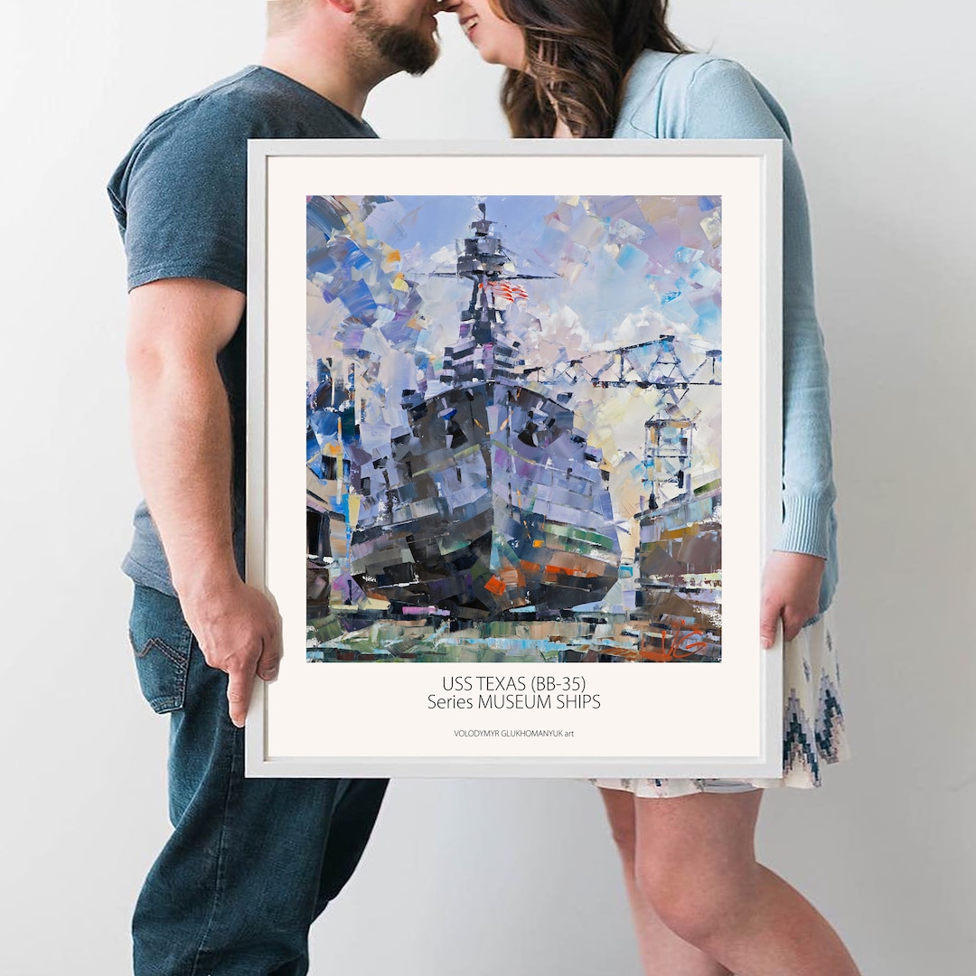 Poster USS Texas (BB-35) Series Museum Ships Part #4 Digital Print Art ...