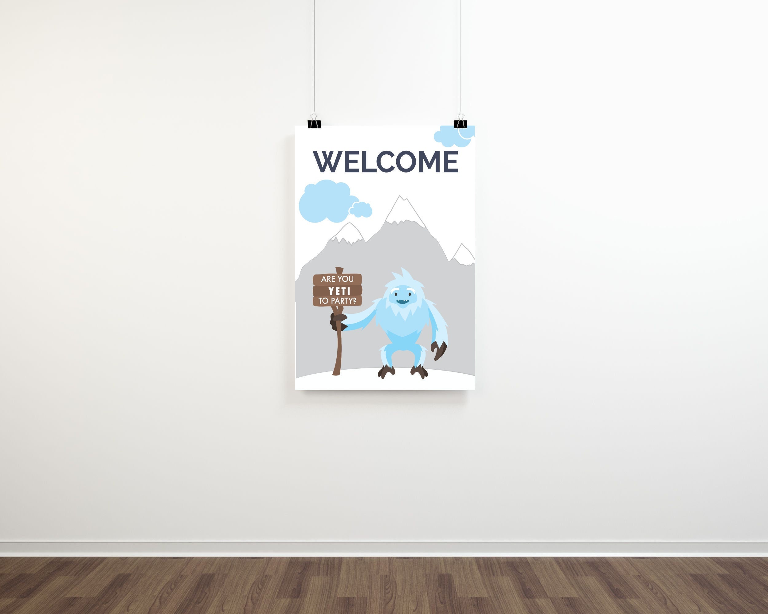 All Yeti to Party - Welcome Sign - Etsy