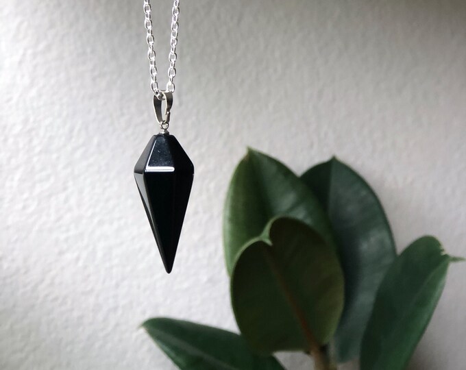 Black Obsidian Pendulum + Pendulum Necklace - Etsy