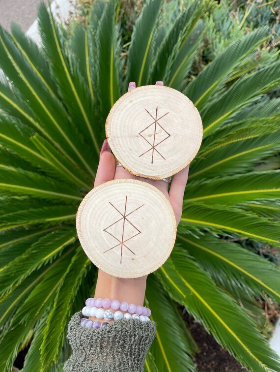 Protection Rune Wooden Board Protection Rune Wood Burned 3 - Etsy