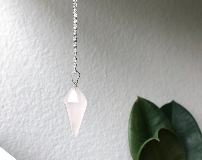 Rose Quartz Pendulum Rose Quartz Pendulum Necklace - Etsy