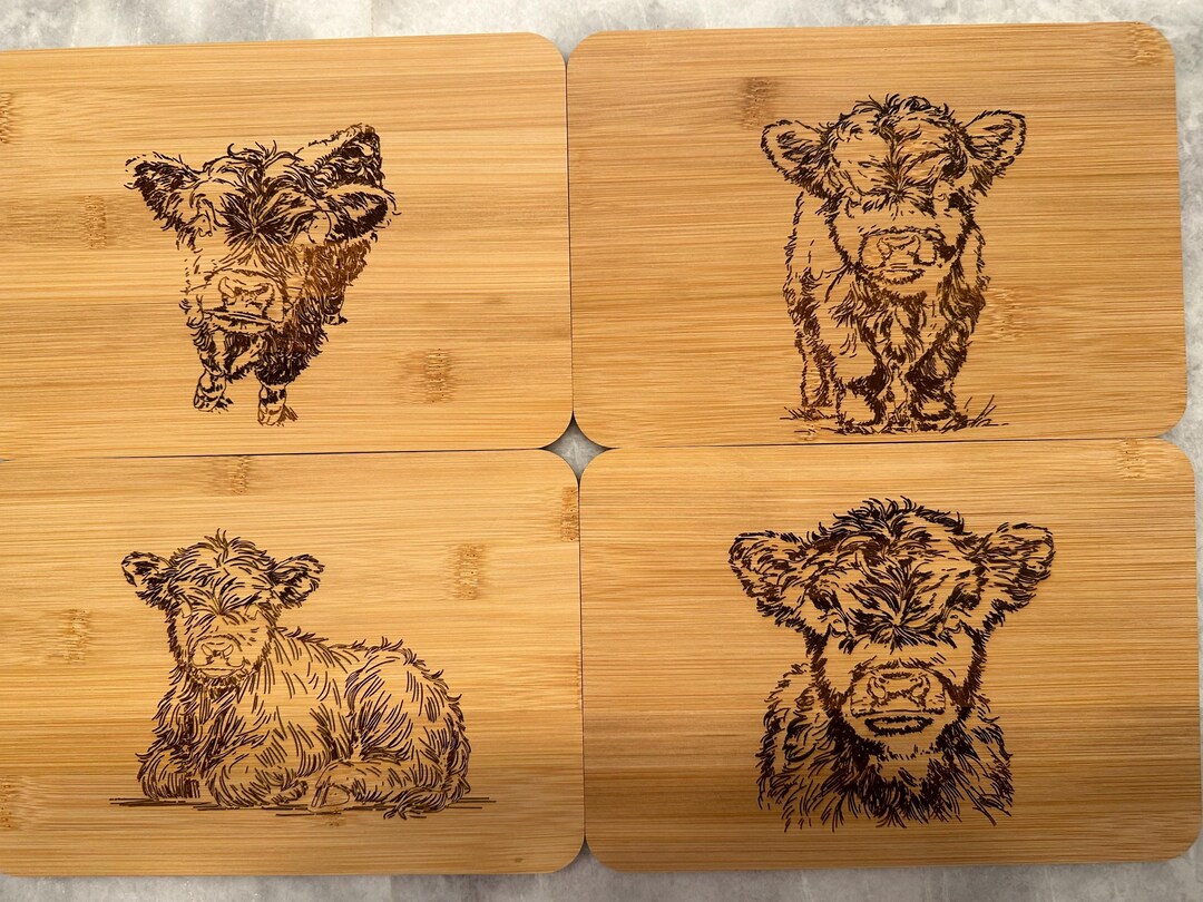 Highland Cow Appetizer Plates- Set of 4 - Etsy