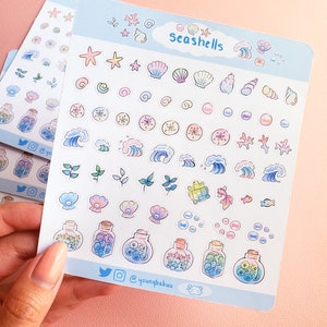 Seashell Sticker Sheet - Etsy