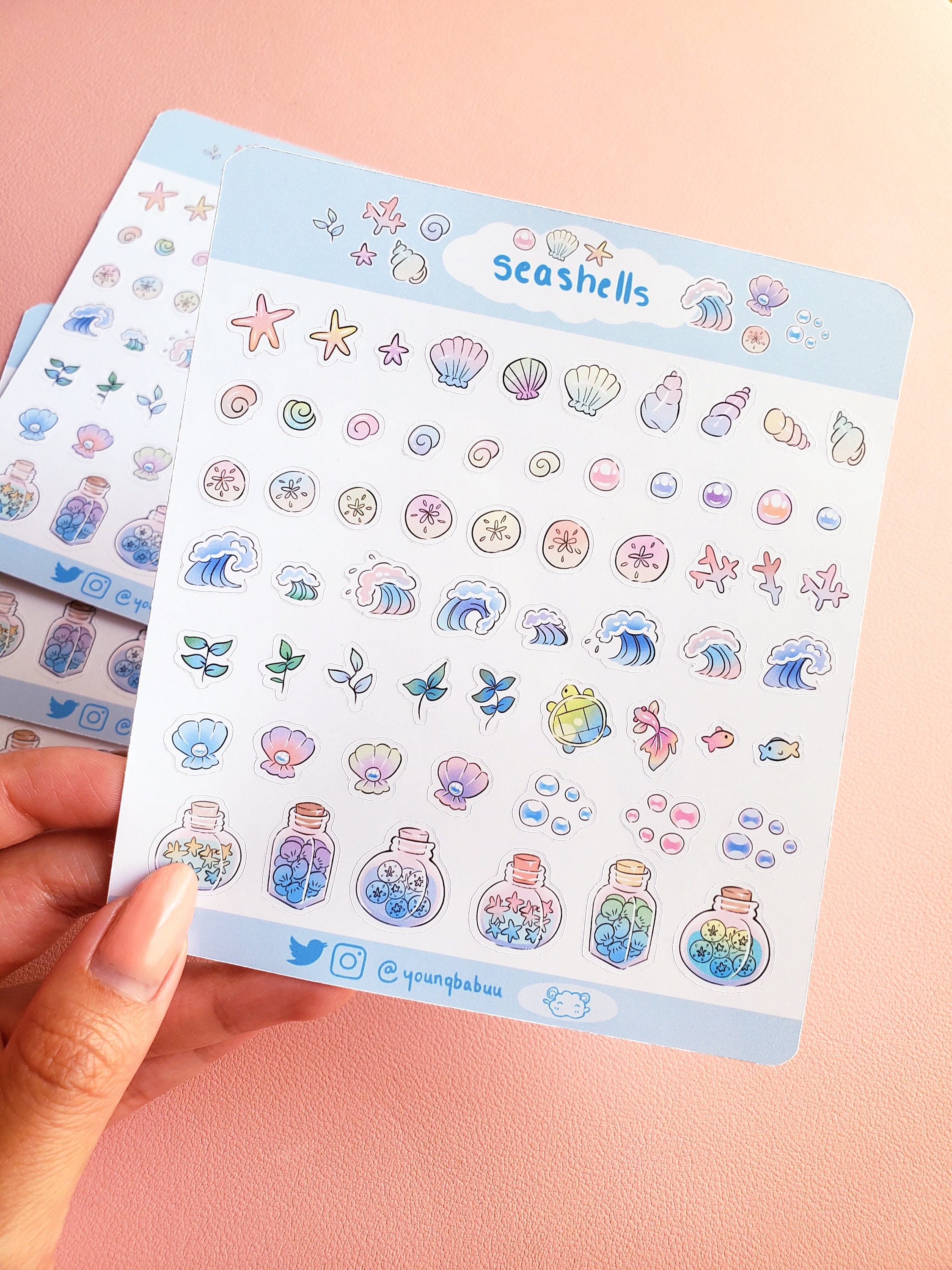 Seashell Sticker Sheet - Etsy