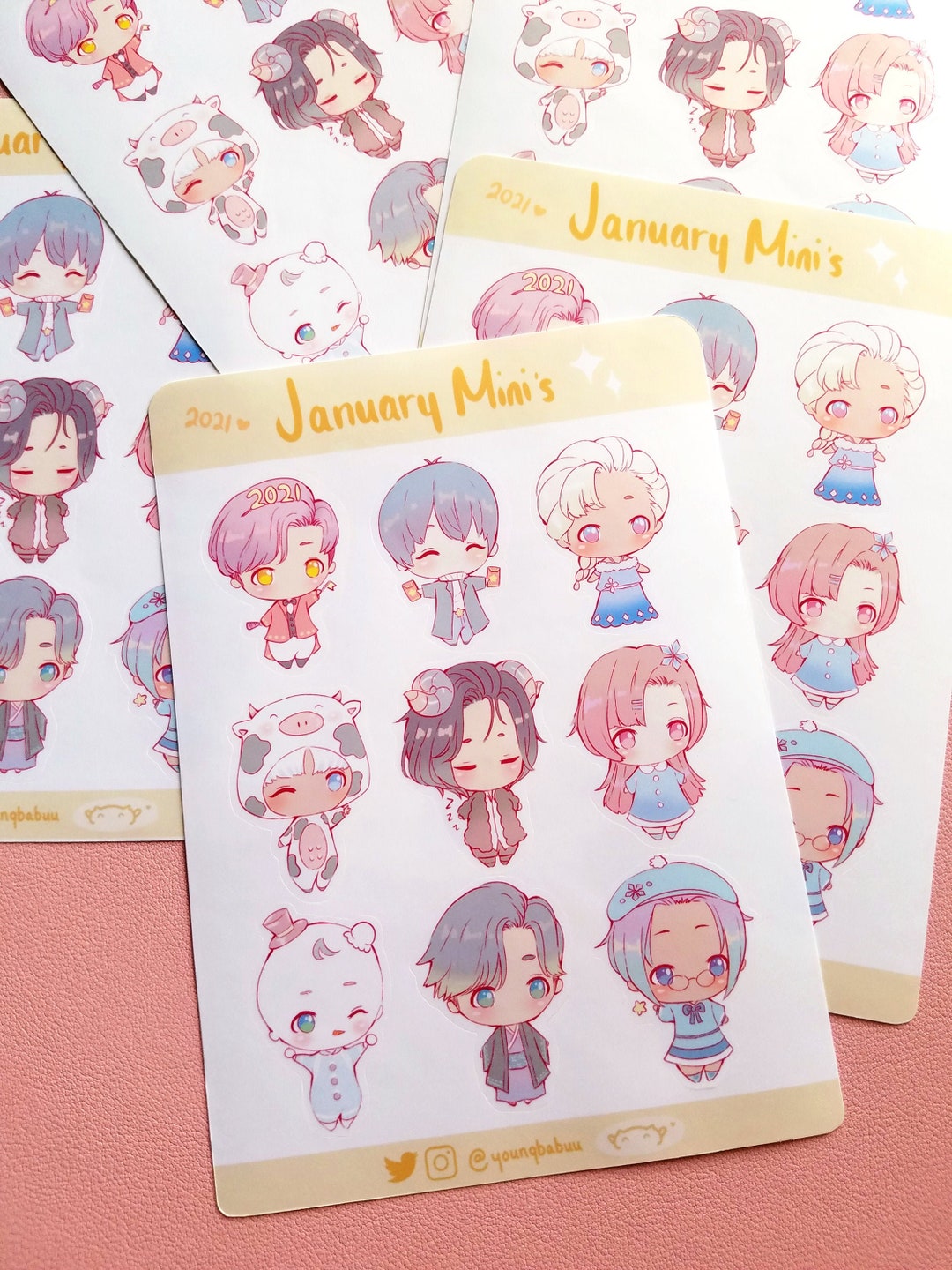 January Mini's Sticker Sheet - Etsy