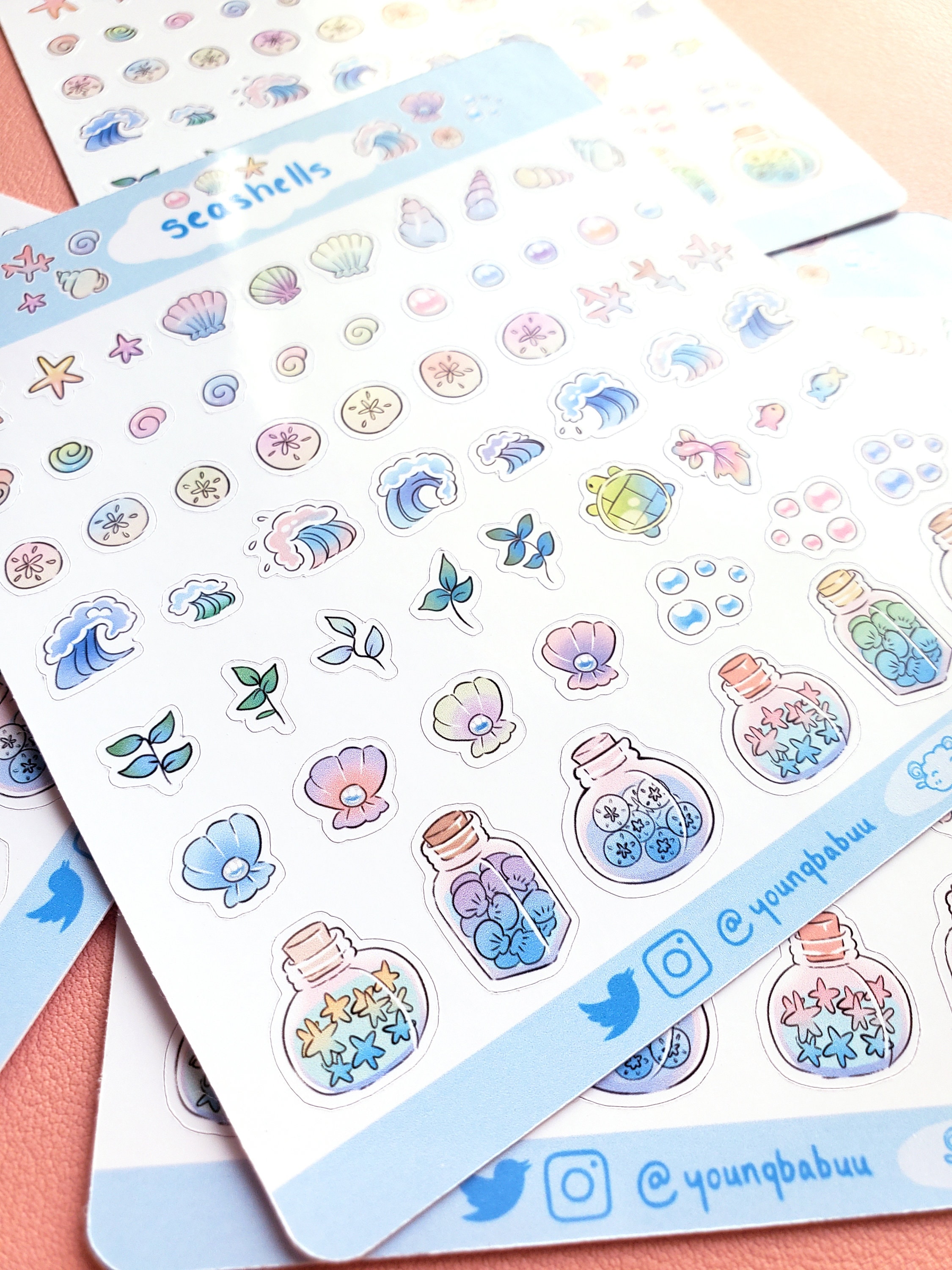 Seashell Sticker Sheet | Etsy