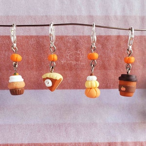 Pumpkin-themed Handmade Clay Charms - Pumpkin Spice Coffee, Cupcake ...