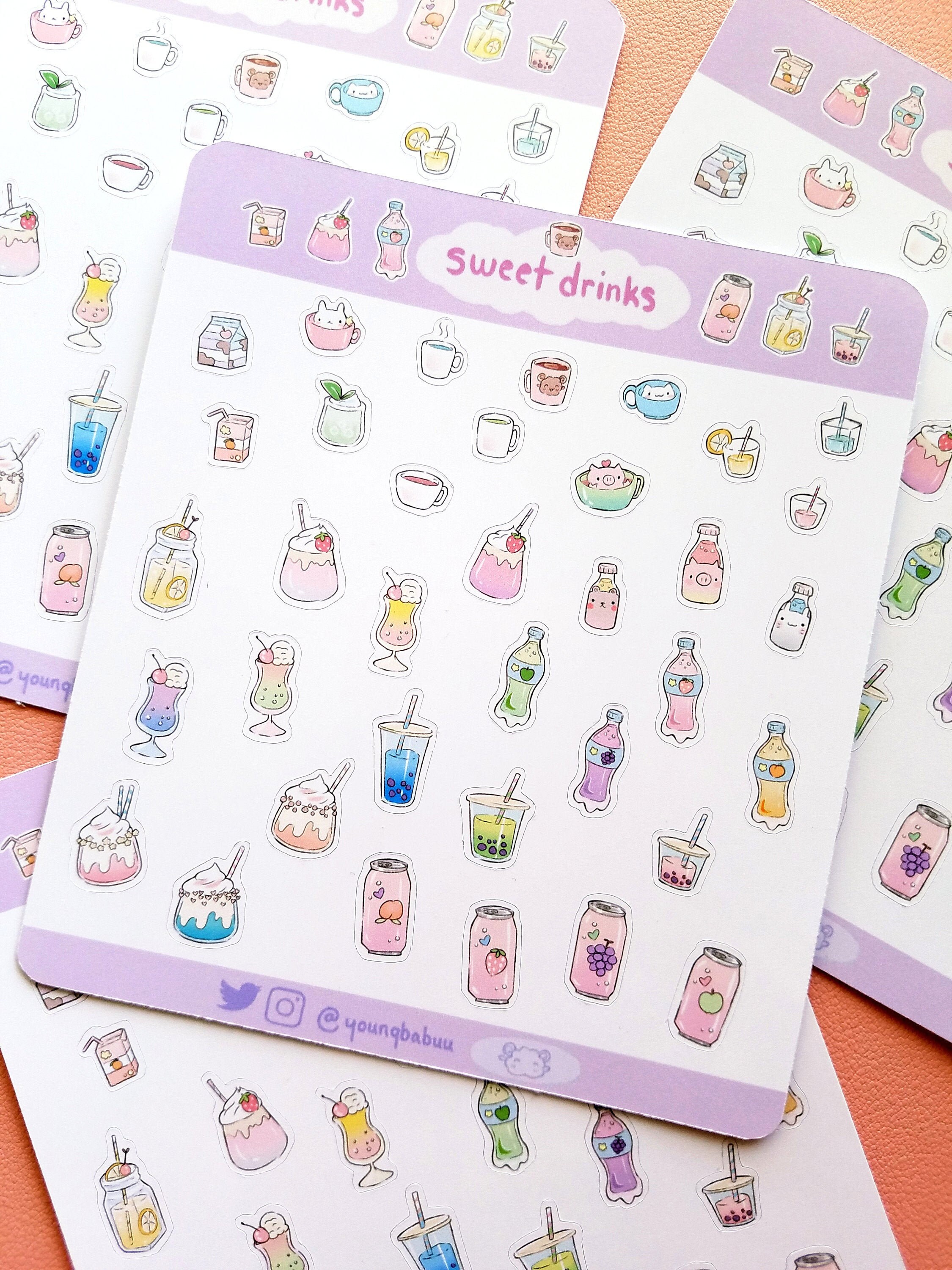 Sweet Drinks Sticker Sheet - Etsy