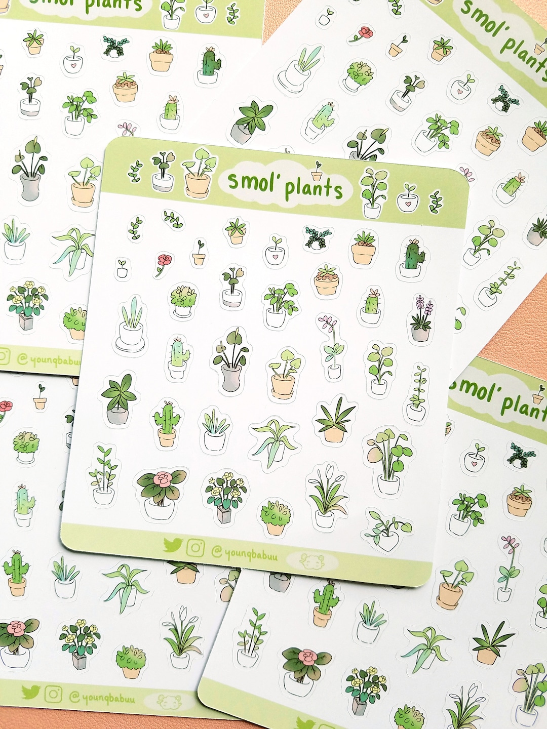 Smol' Plants Sticker Sheet - Etsy