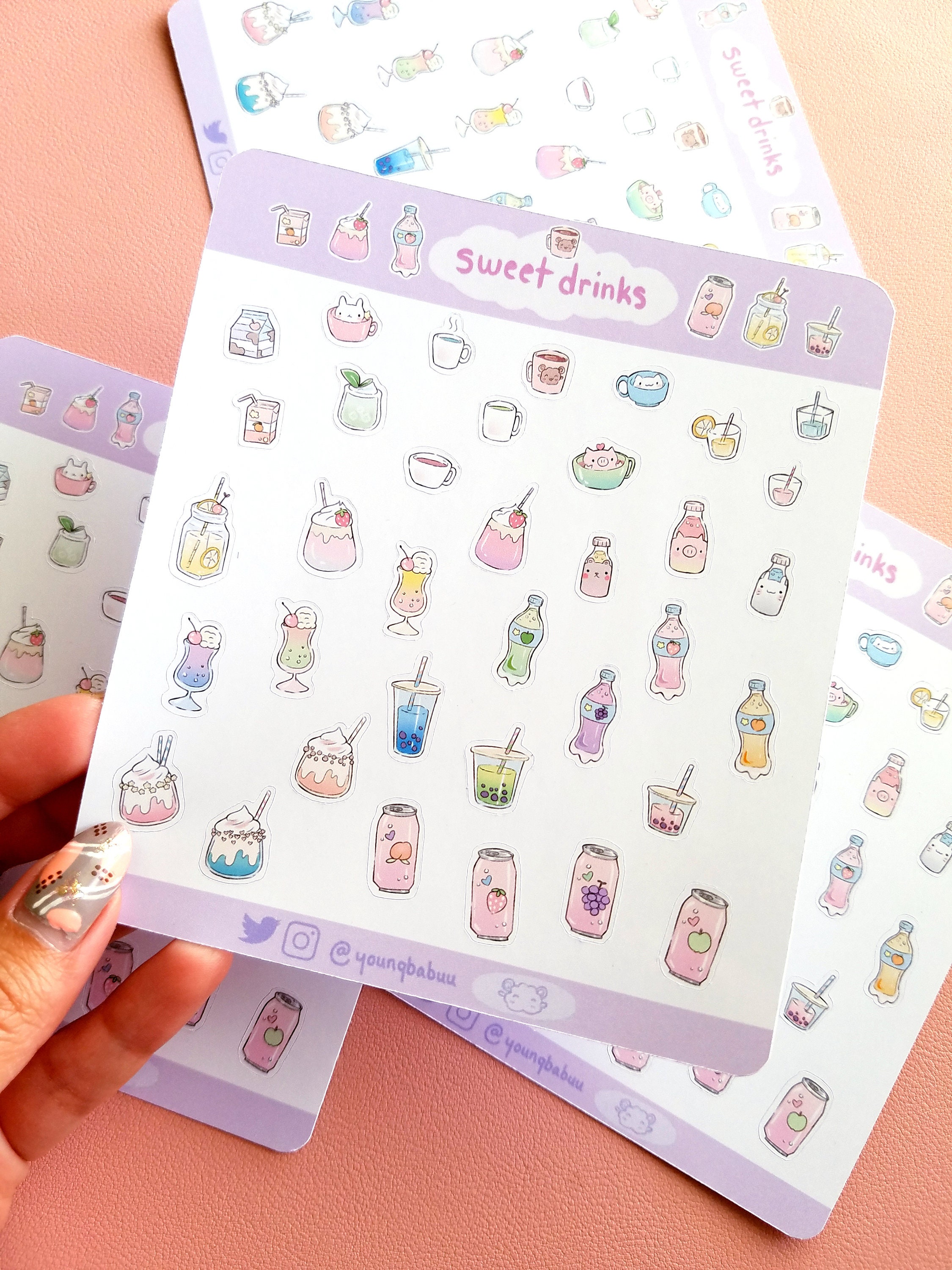 Sweet Drinks Sticker Sheet | Etsy