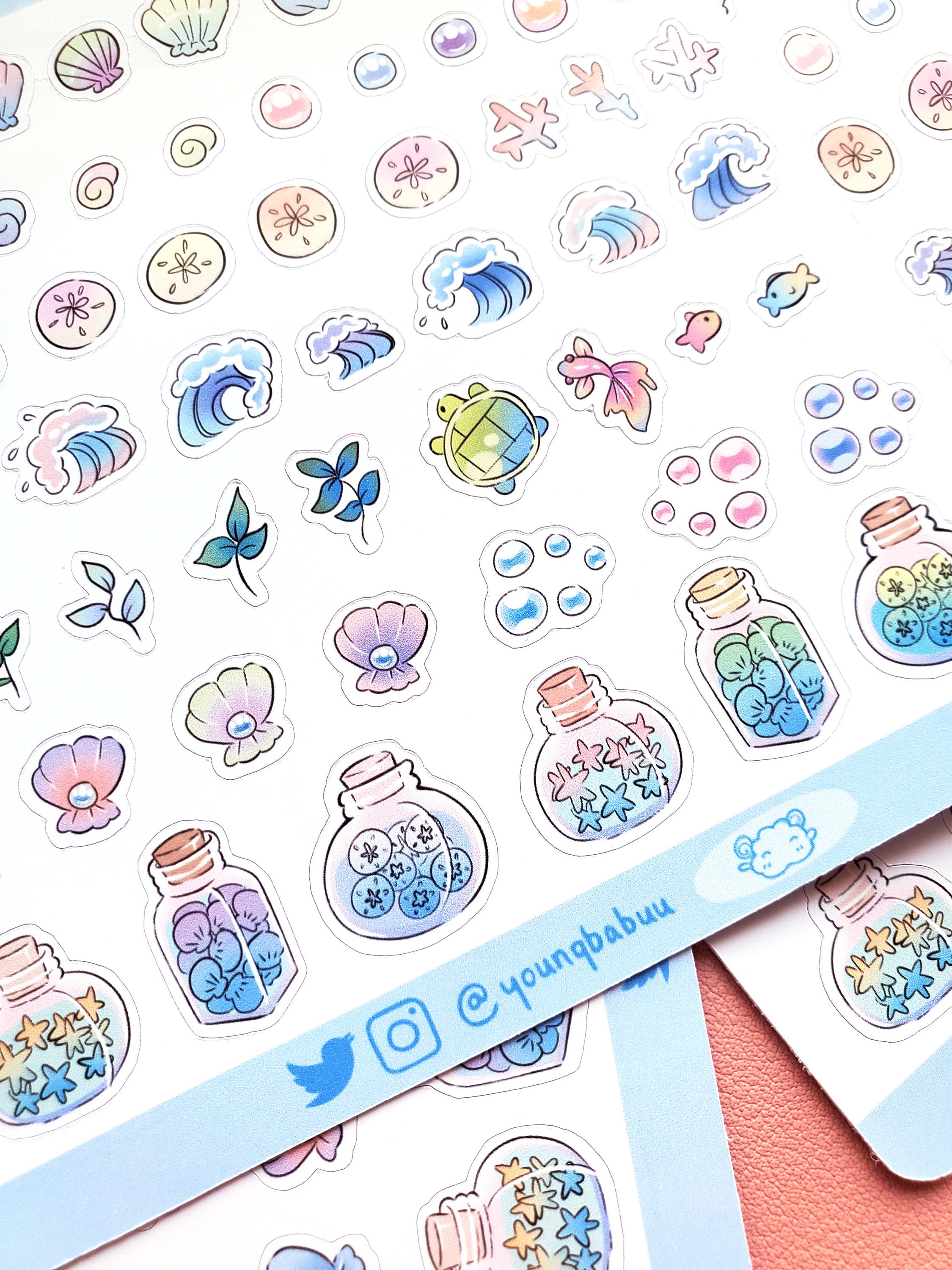 Seashell Sticker Sheet | Etsy