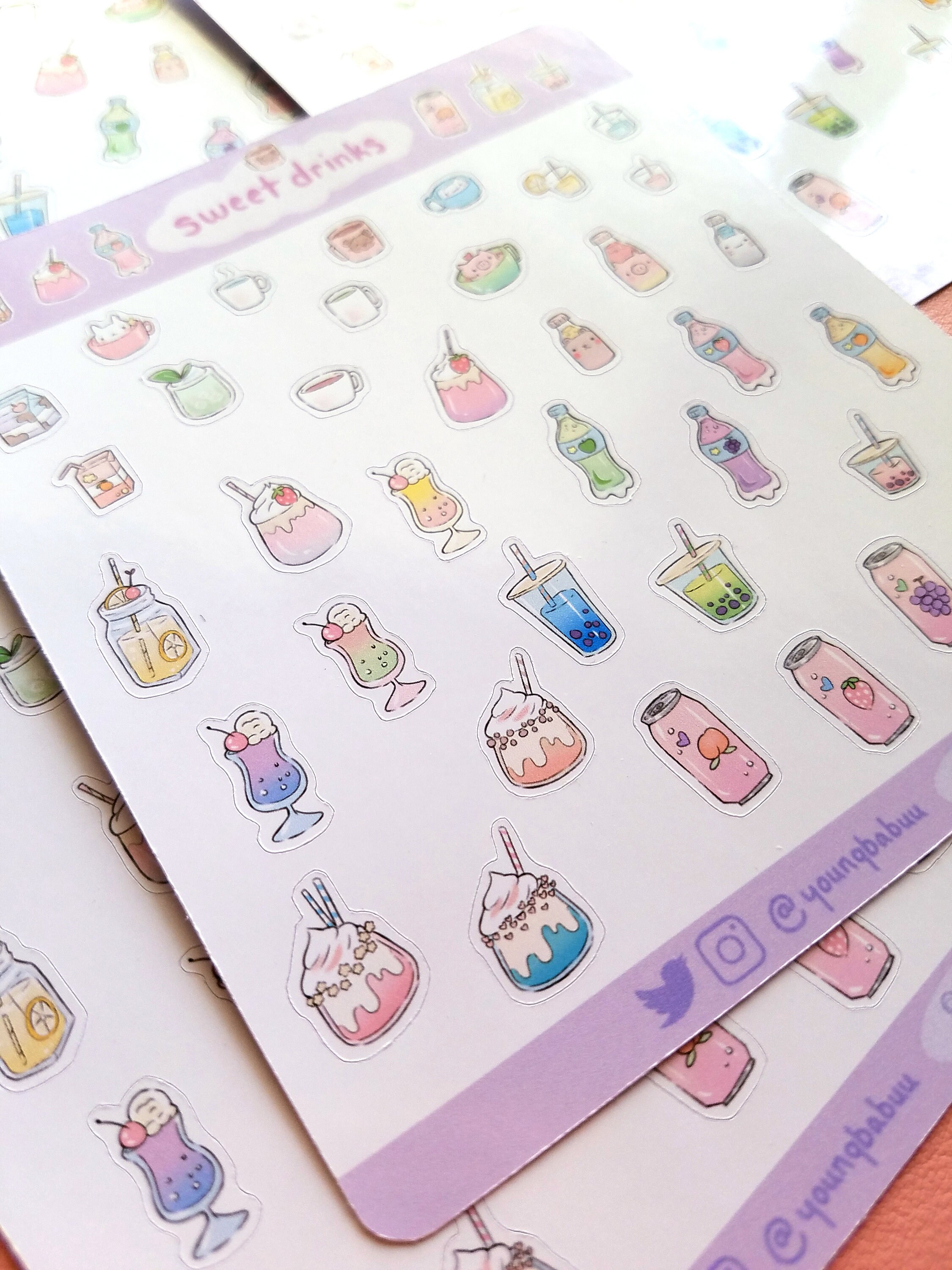 Sweet Drinks Sticker Sheet | Etsy