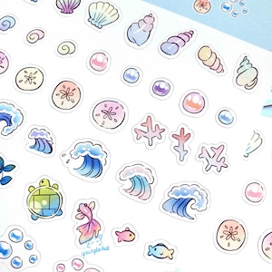 Seashell Sticker Sheet - Etsy
