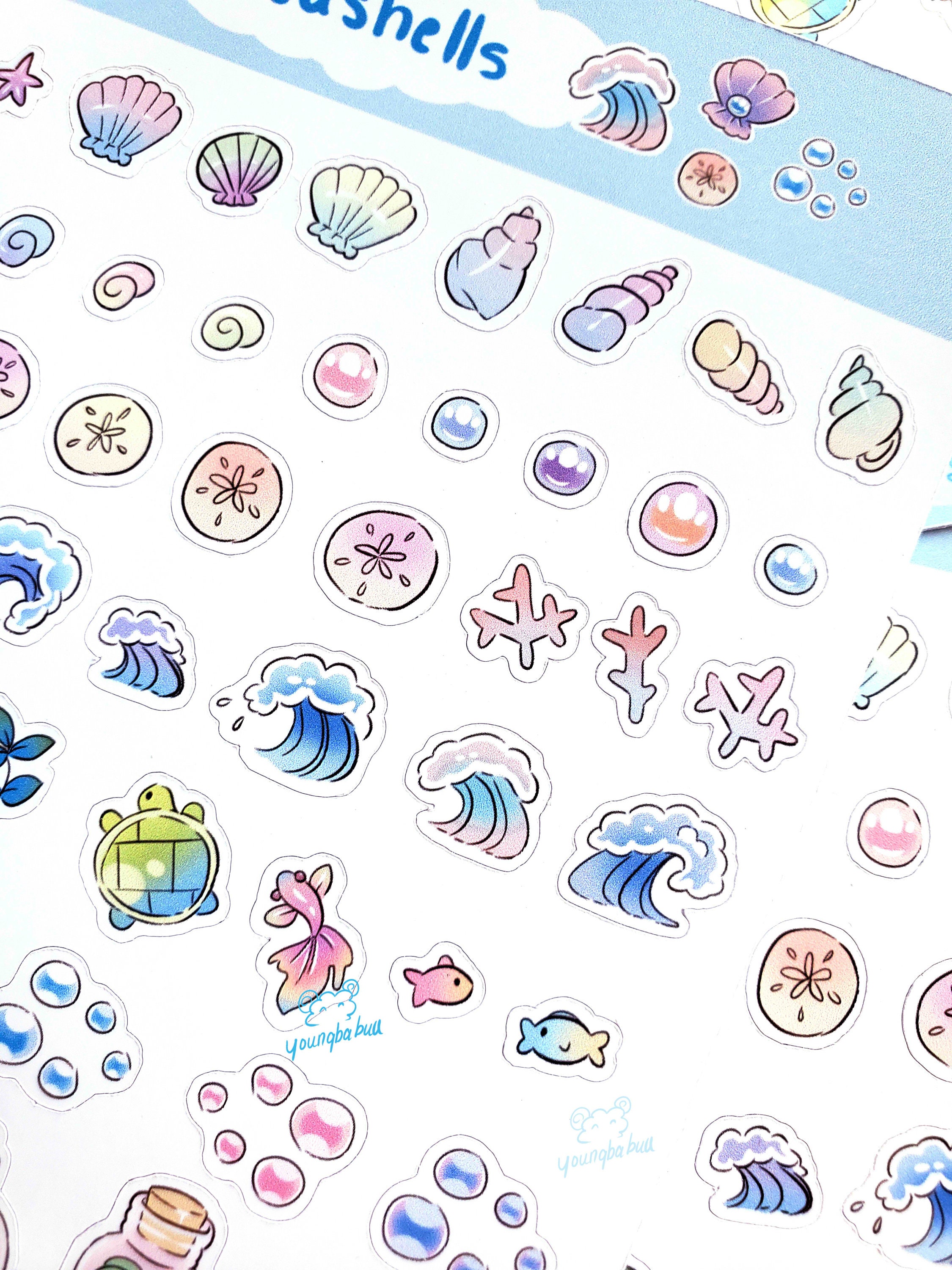 Seashell Sticker Sheet | Etsy