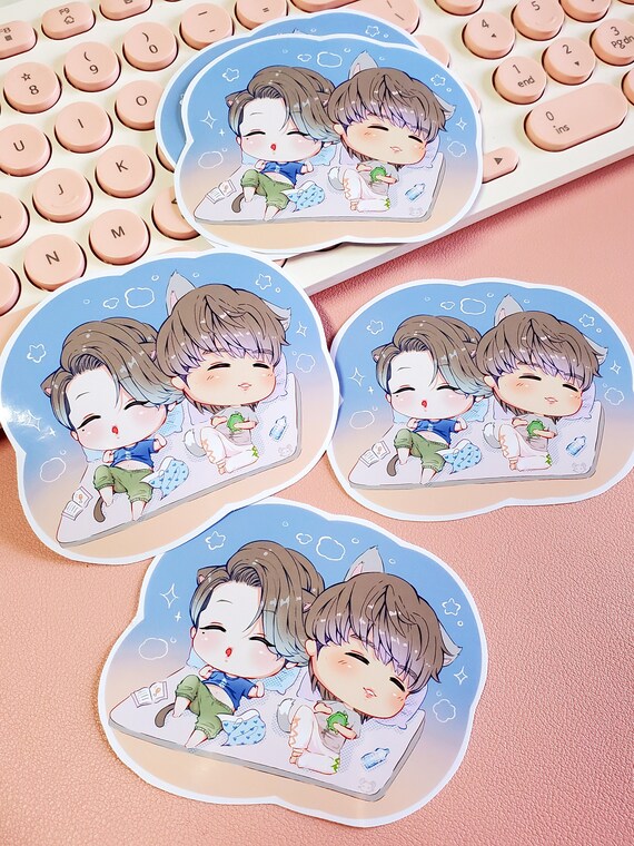 Wolf & Cat Sleepover Stickers 3.5 X 3 - Etsy