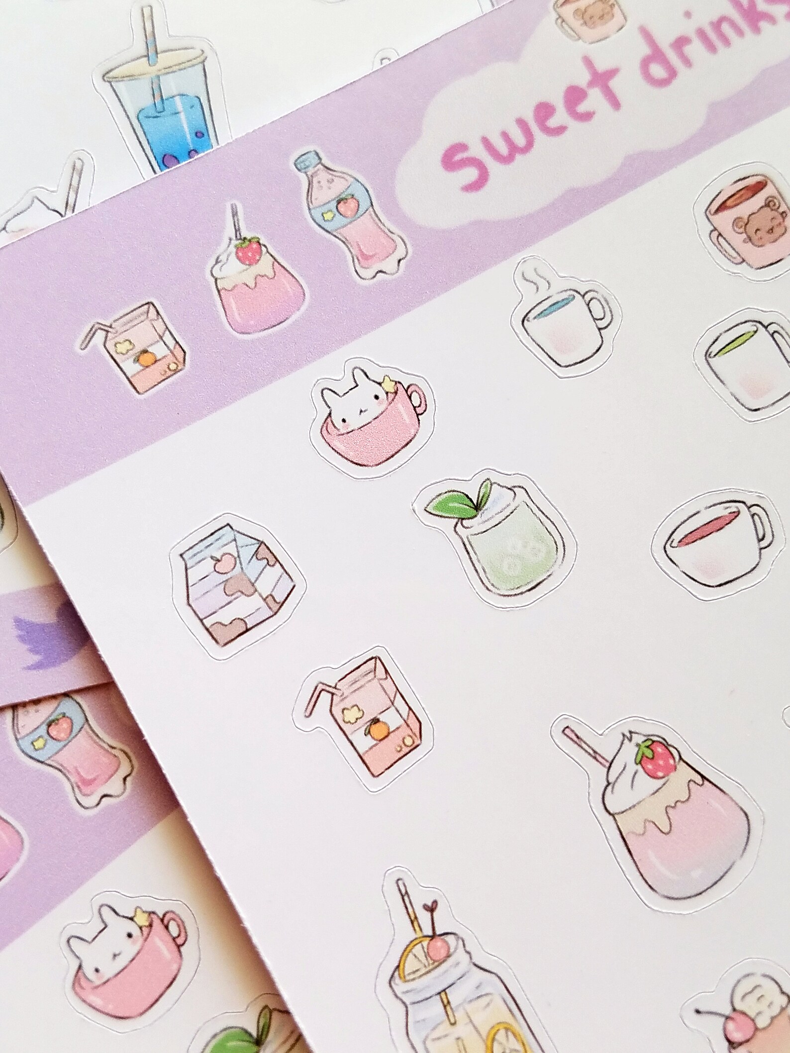 Sweet Drinks Sticker Sheet - Etsy