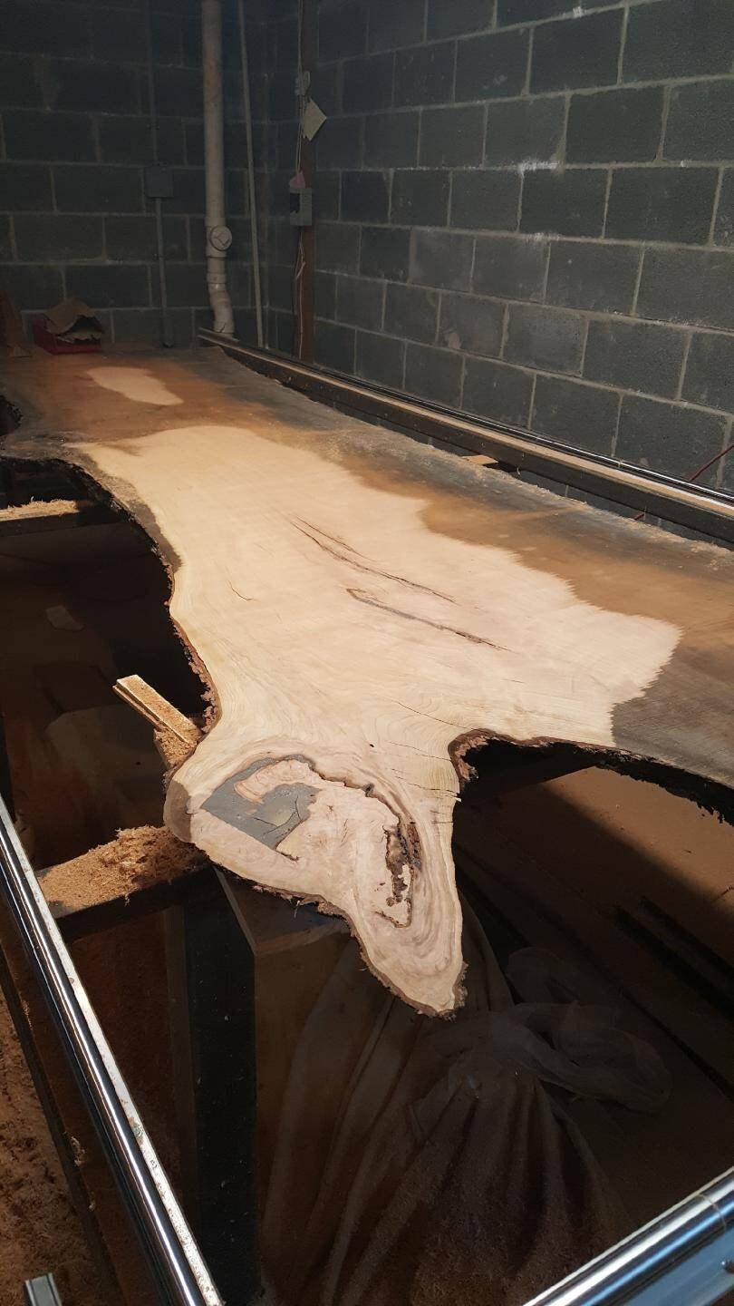 Very Large Live Edge Slab Maple Table. Painstakingly Hand Made ...