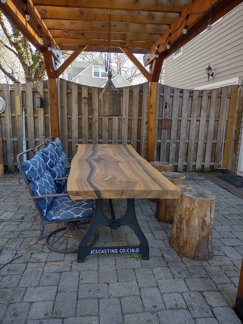 Very Large Live Edge Slab Poplar Table. Painstakingly Hand Made ...