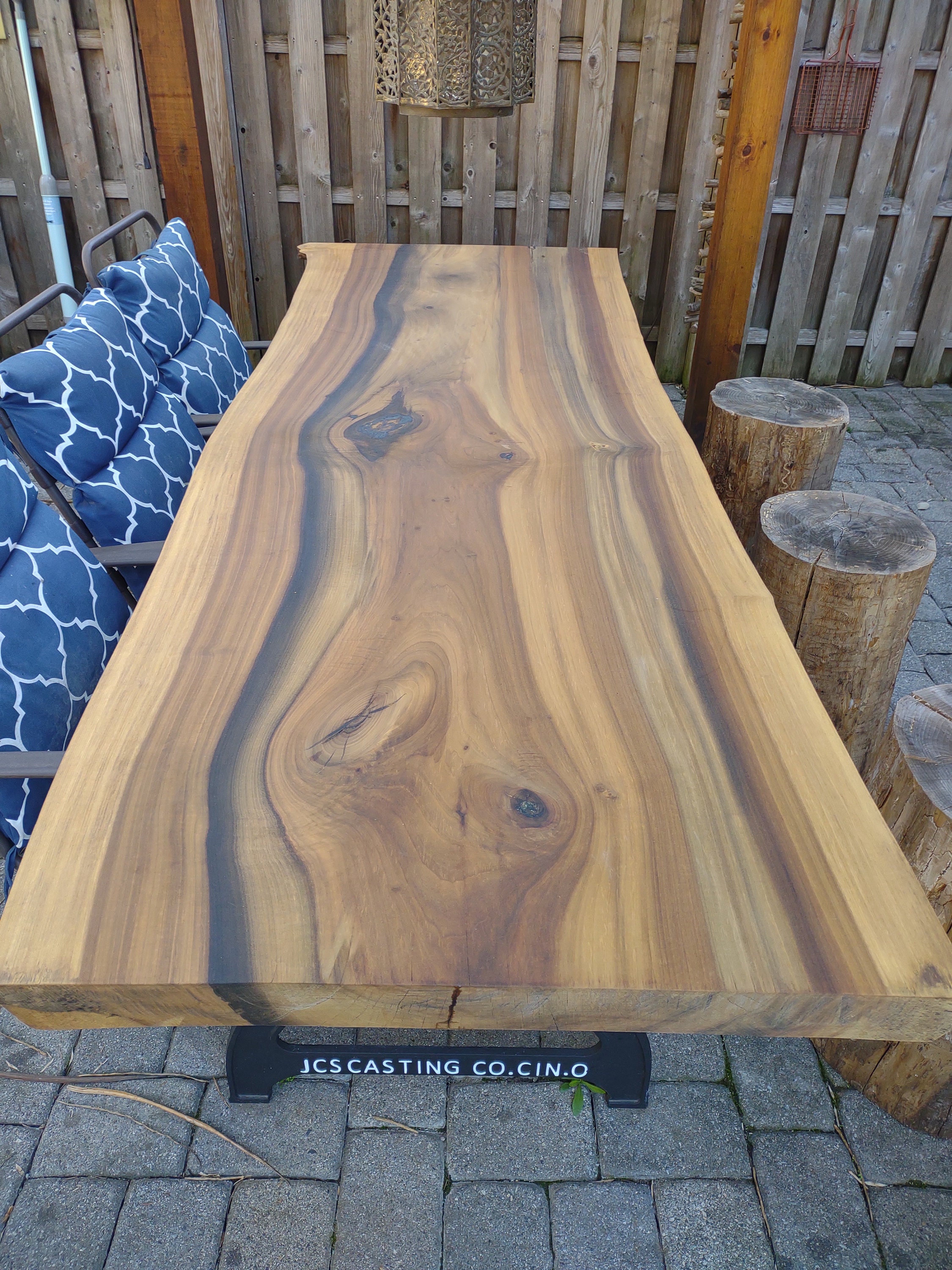 Very Large Live Edge Slab Poplar Table. Painstakingly Hand Made ...