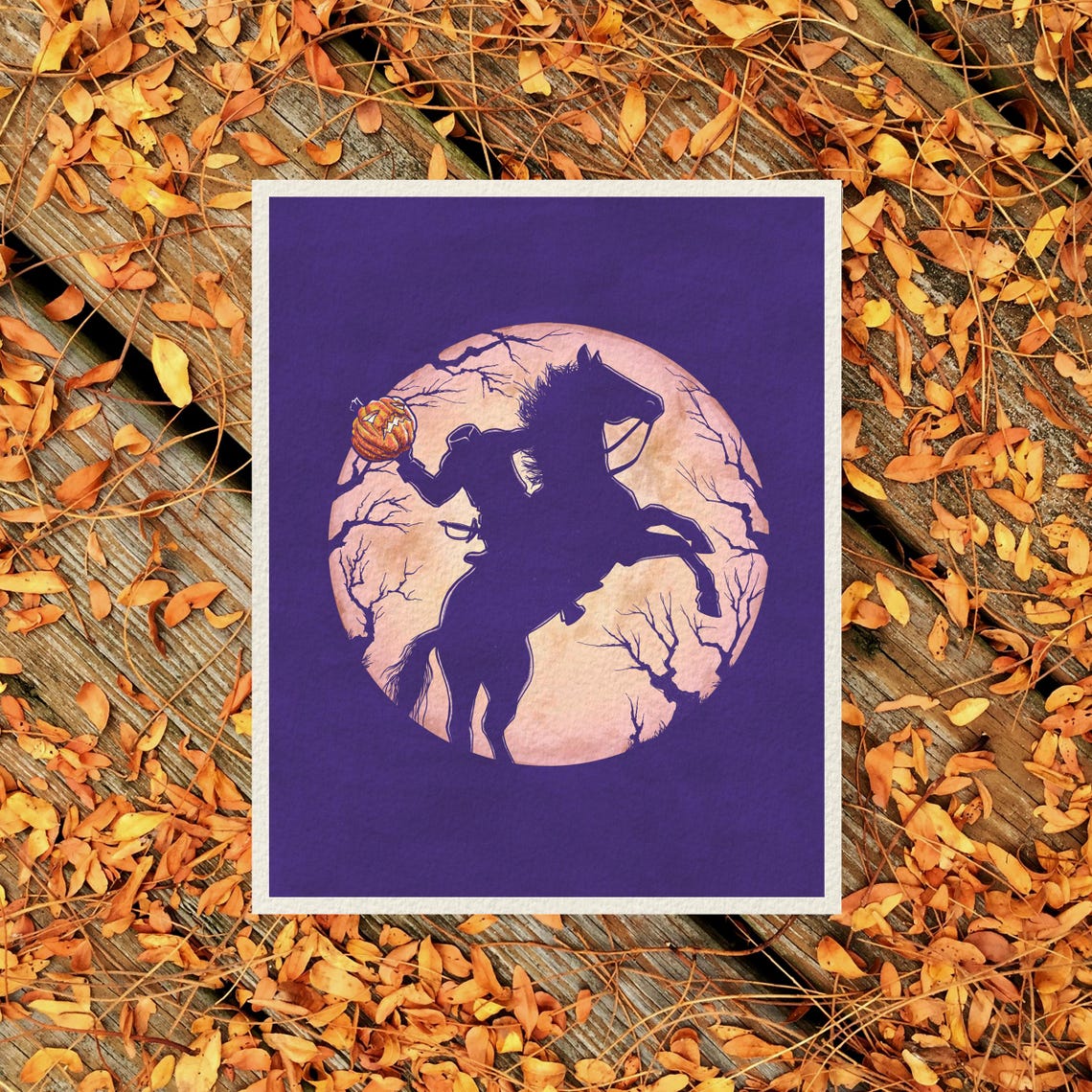 Headless Horseman Halloween Wall Décor Handmade Art Print, the Legend ...