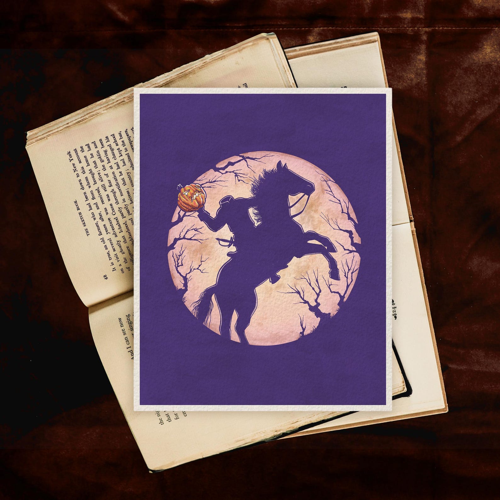 Headless Horseman Halloween Wall Décor Handmade Art Print, the Legend ...