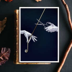 Thread of Life Ancient Greek Mythology Art Print, Gold Foil Embellished ...