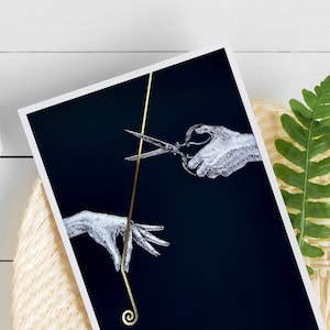 Thread of Life Ancient Greek Mythology Art Print, Gold Foil Embellished ...