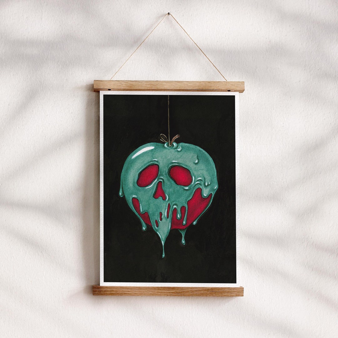 Poison Apple Skull Handmade Art Print, Whimsigoth Decor Movie Lover ...