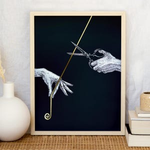 Thread of Life Ancient Greek Mythology Art Print, Gold Foil Embellished ...