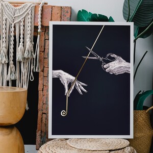Thread of Life Ancient Greek Mythology Art Print, Gold Foil Embellished ...