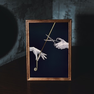 Thread of Life Ancient Greek Mythology Art Print, Gold Foil Embellished ...