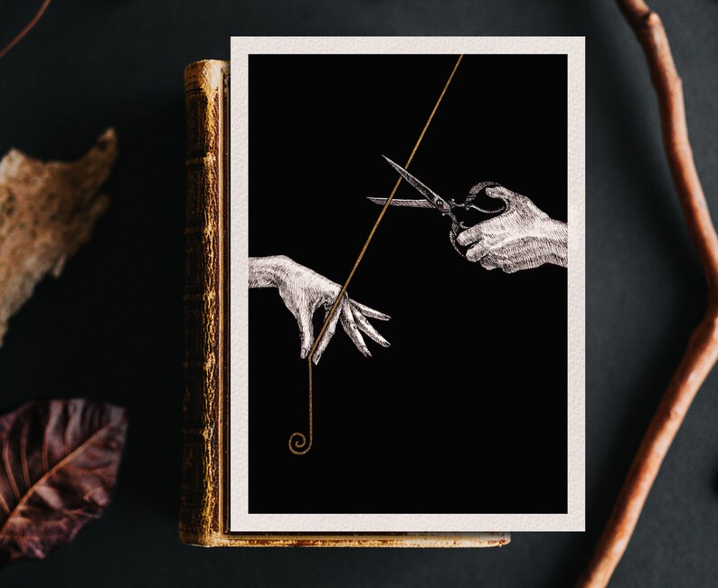 Thread of Life Ancient Greek Mythology Art Print Hand | Etsy