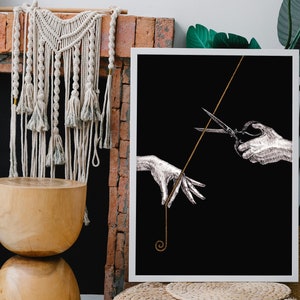 Thread of Life Ancient Greek Mythology Art Print, Hand Embellished Gold ...