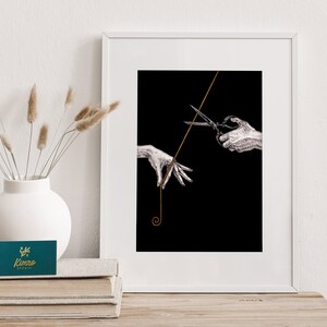 Thread of Life Ancient Greek Mythology Art Print, Hand Embellished Gold ...