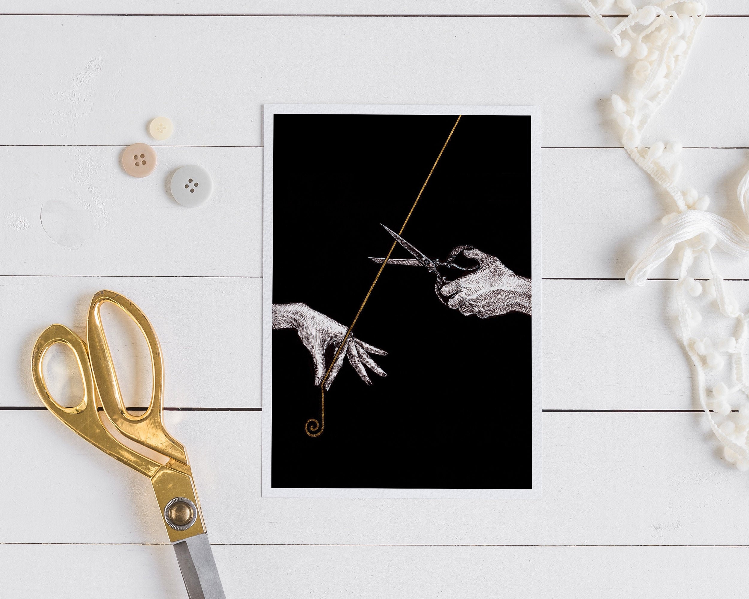 Thread of Life Ancient Greek Mythology Art Print Hand | Etsy
