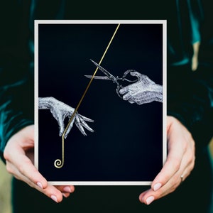 Thread of Life Ancient Greek Mythology Art Print, Gold Foil Embellished ...