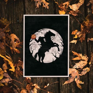 Headless Horseman Halloween Wall Décor Handmade Art Print, the Legend ...
