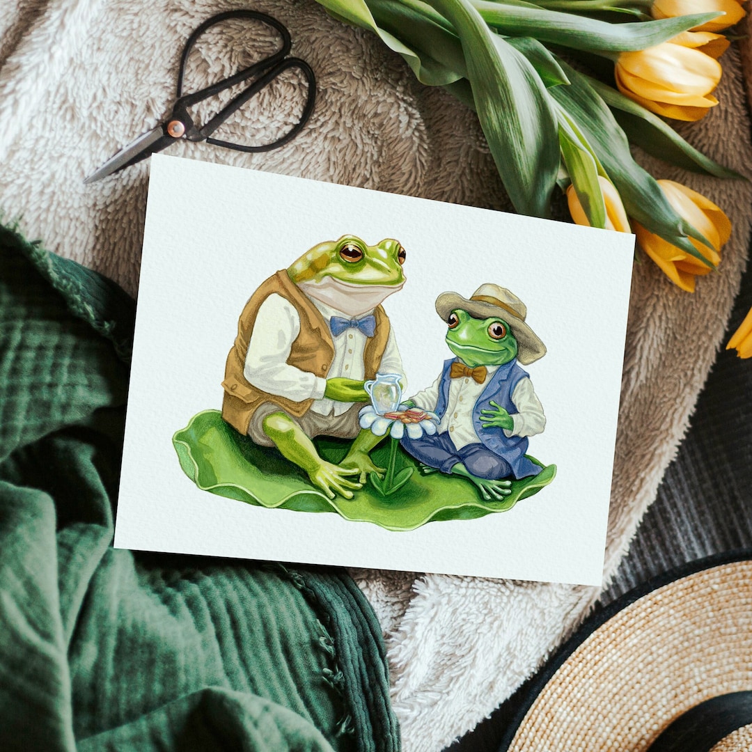 Frog and Toad Art Print, Cottagecore Aesthetic Literary Wall Décor, Cute Animals Kids Room ...
