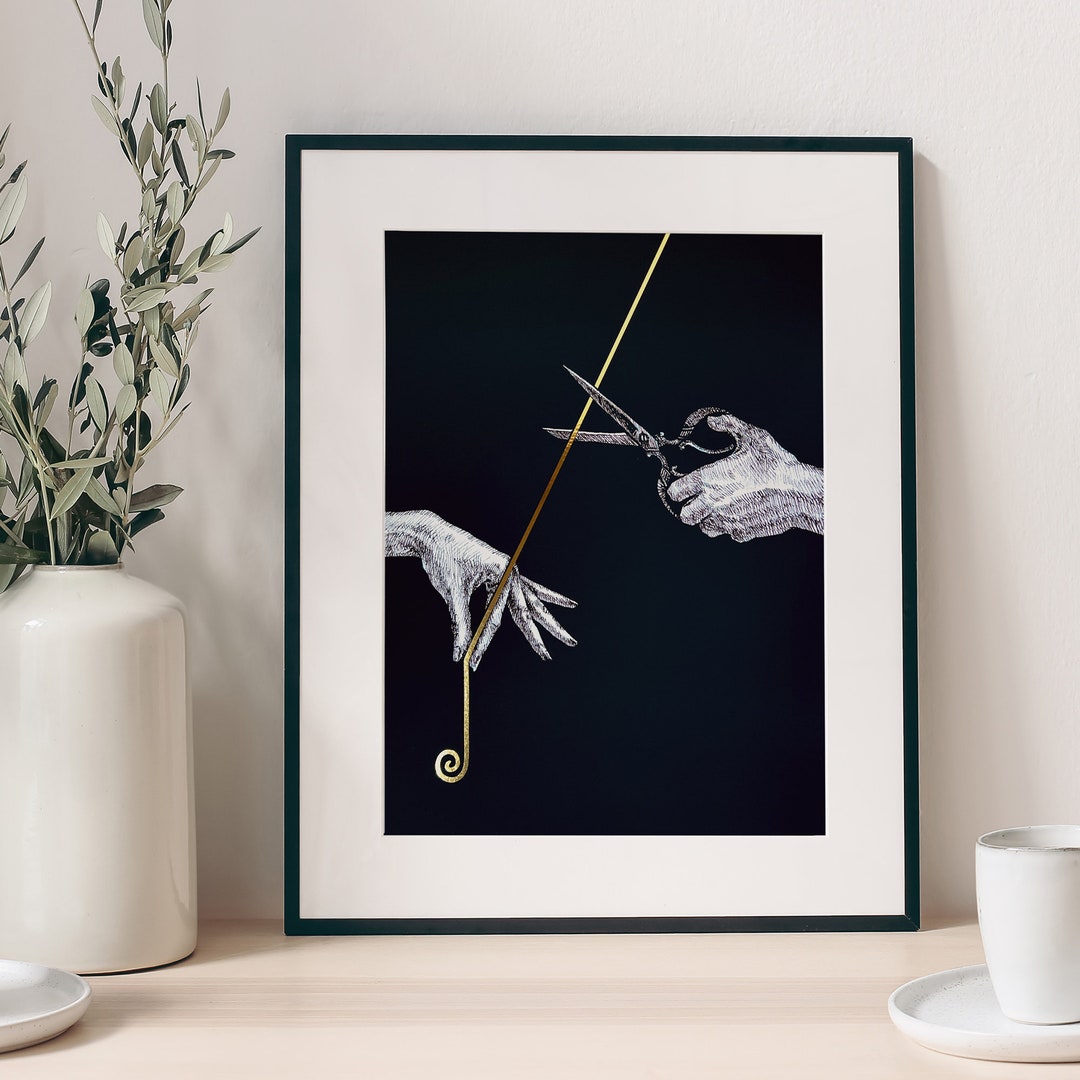 Thread of Life Ancient Greek Mythology Art Print, Gold Foil Embellished ...