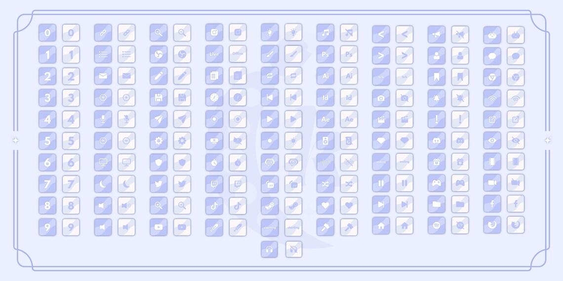 Elgato Stream Deck Icons Periwinkle Blue Minimalistic Pastel - Etsy