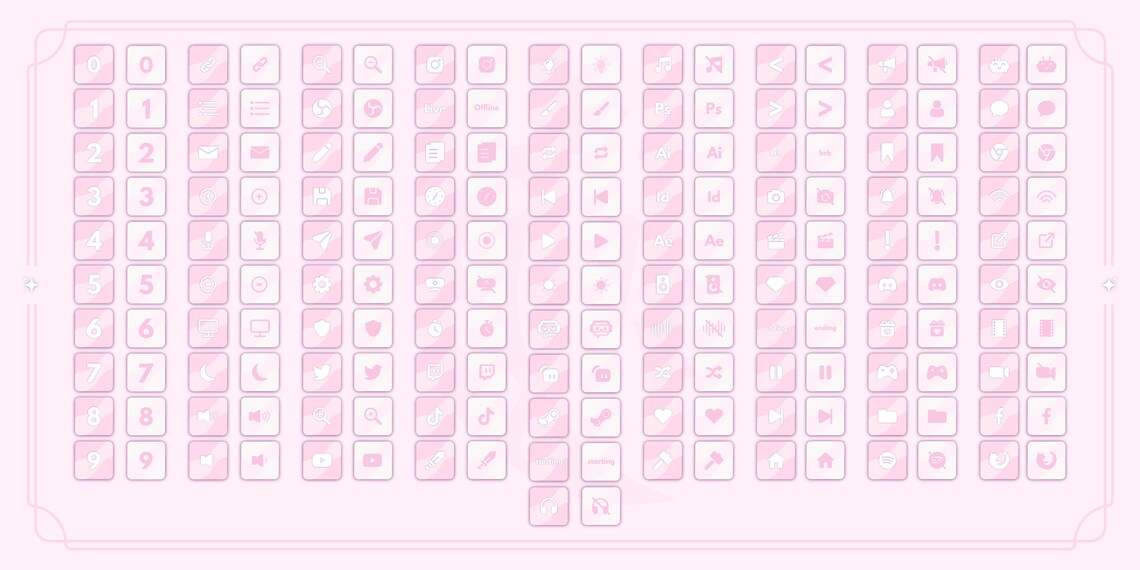 Elgato Stream Deck Icons Pink Minimalistic Pastel Swirl 182 - Etsy