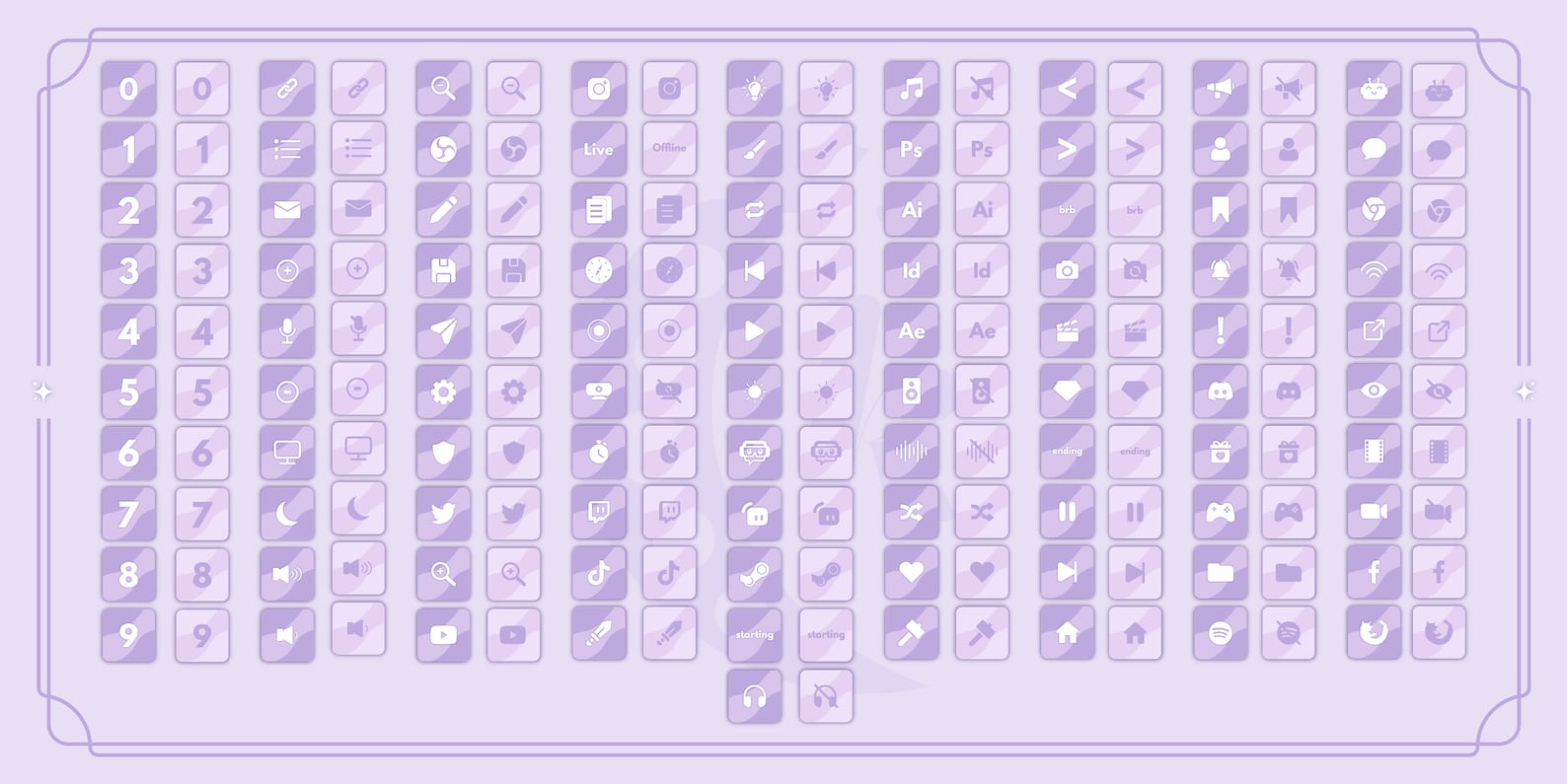 Elgato Stream Deck Icons - Purple Minimalistic Pastel Swirl [182 Count ...