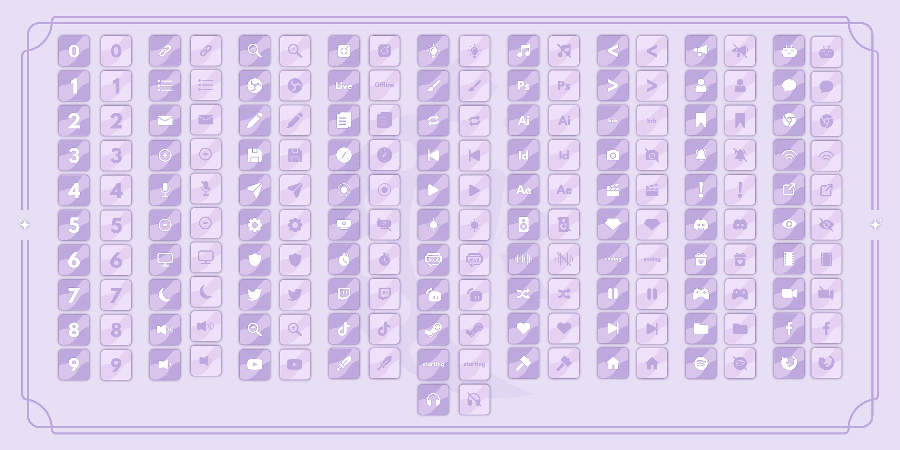 Elgato Stream Deck Icons - Purple Minimalistic Pastel Swirl [182 Count ...