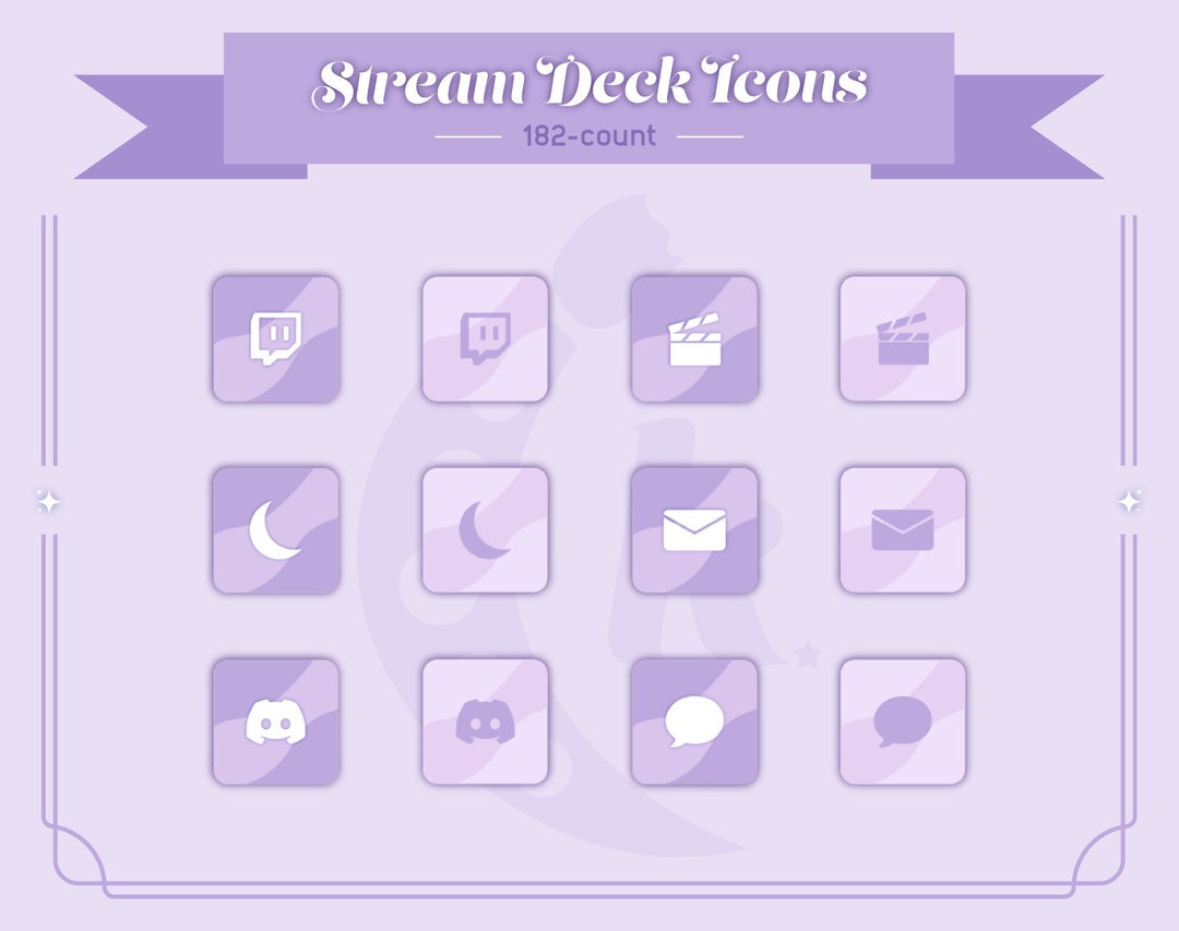Elgato Stream Deck Icons - Purple Minimalistic Pastel Swirl [182 Count ...