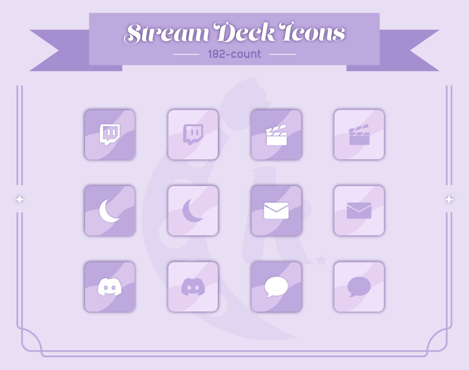 Elgato Stream Deck Icons - Purple Minimalistic Pastel Swirl [182 Count ...