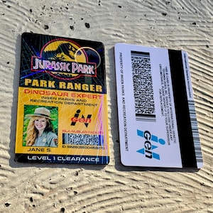 Jurassic Park Ranger ID Badge [customize With Your FACE or NAME ...