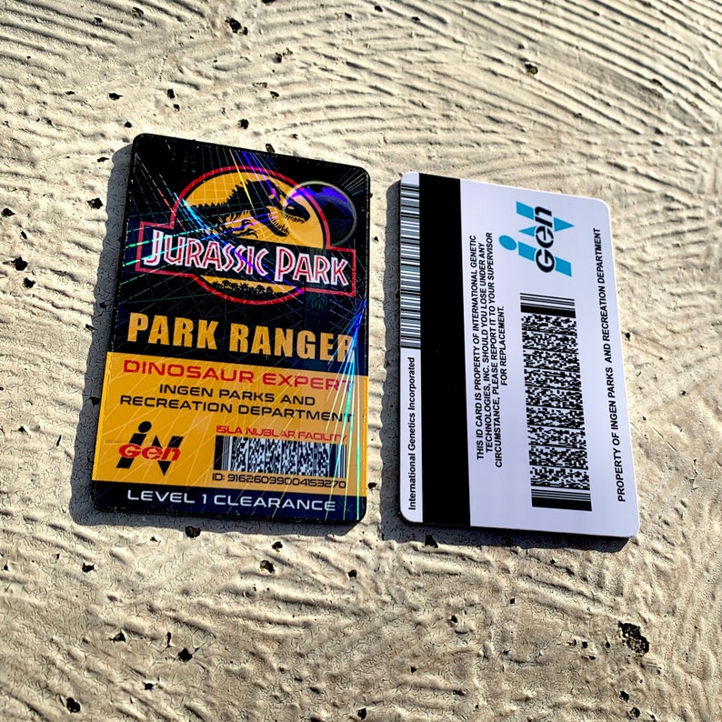Jurassic Park Ranger ID Badge customize With Your FACE or - Etsy