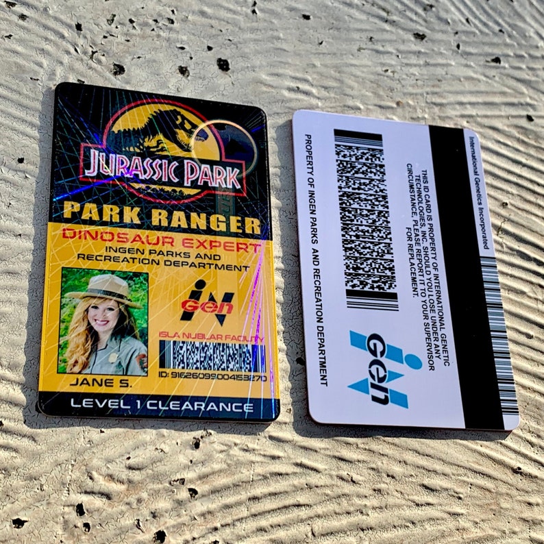 Jurassic Park Ranger ID Badge customize With Your FACE or - Etsy