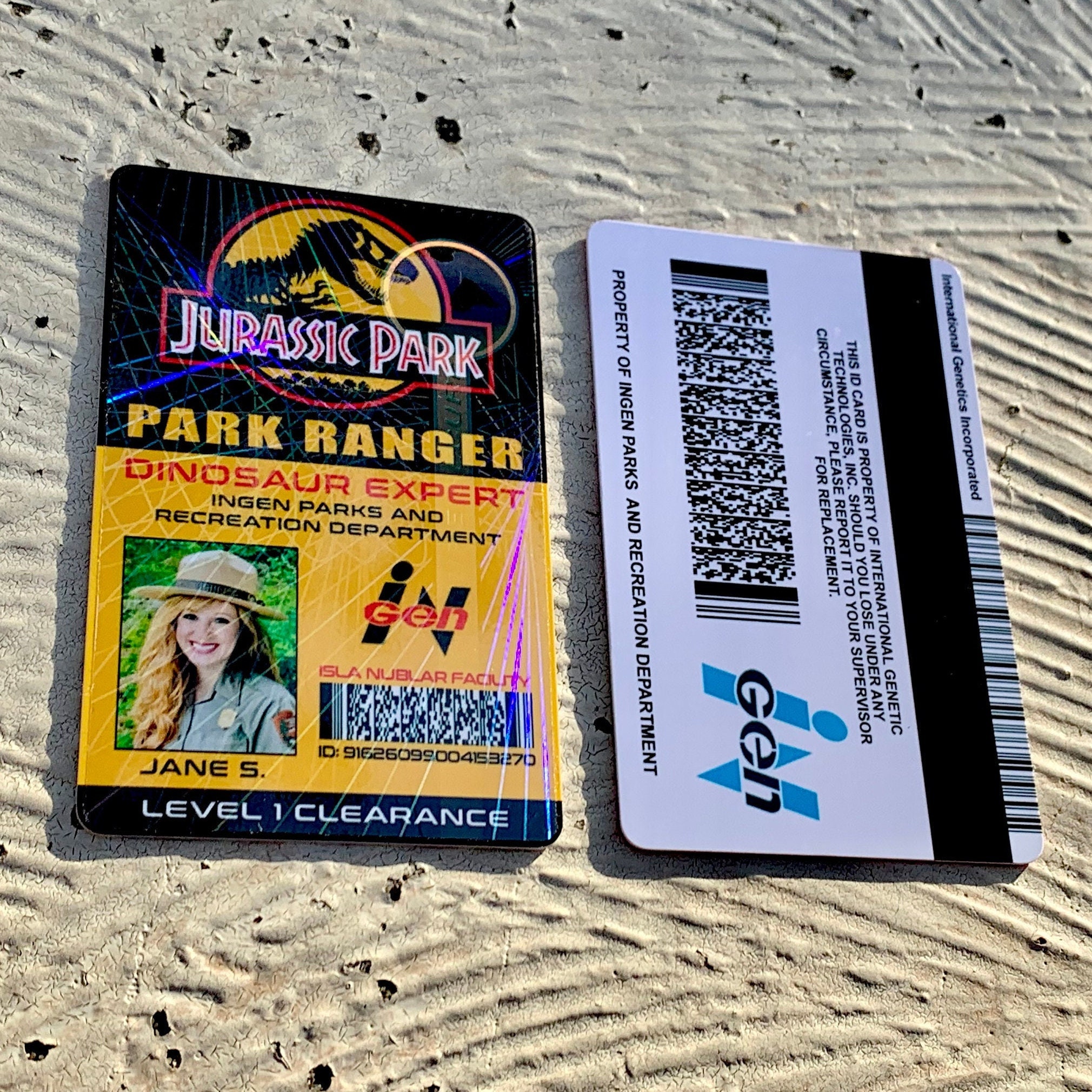 Jurassic Park Ranger ID Badge customize With Your FACE or - Etsy UK